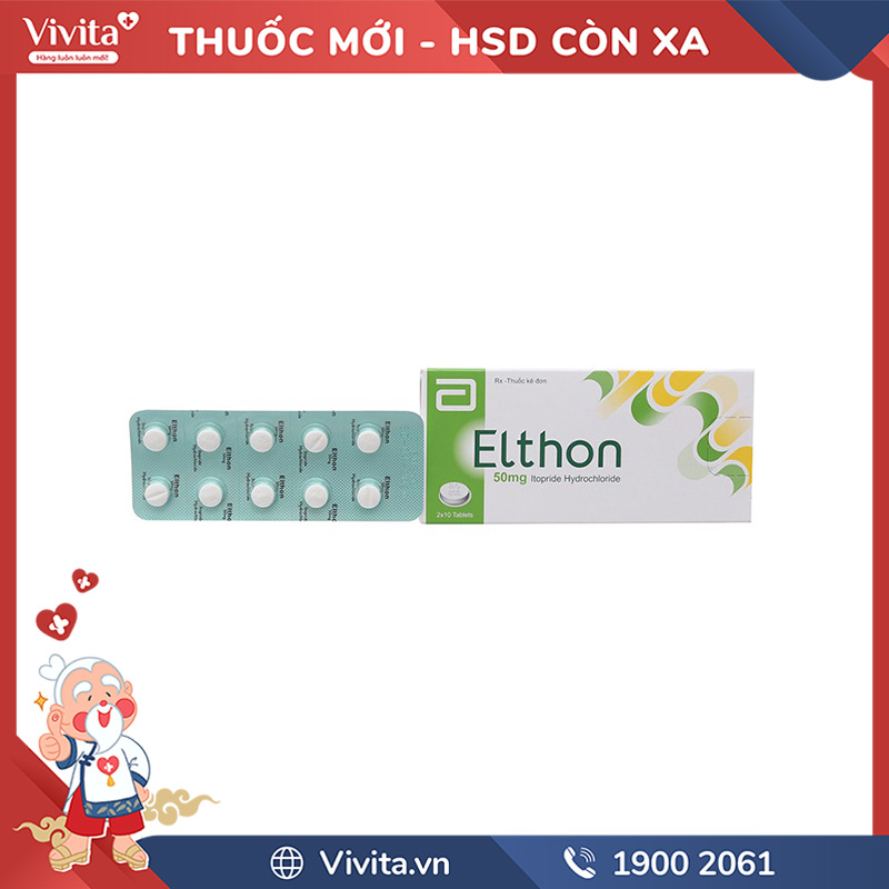 Thuốc trị đầy hơi, buồn nôn Elthon 50mg hộp 20 viên - VIVITA