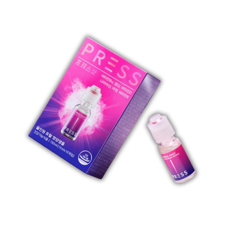 Press Shot Nước Uống Hỗ Trợ Đẹp Da (Hộp 15ml x 10 chai)