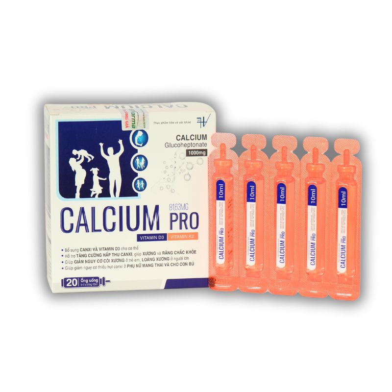 Siro Calcium Pro - Hỗ trợ bổ sung Canxi và D3 ( H/20 ống x 10ml)